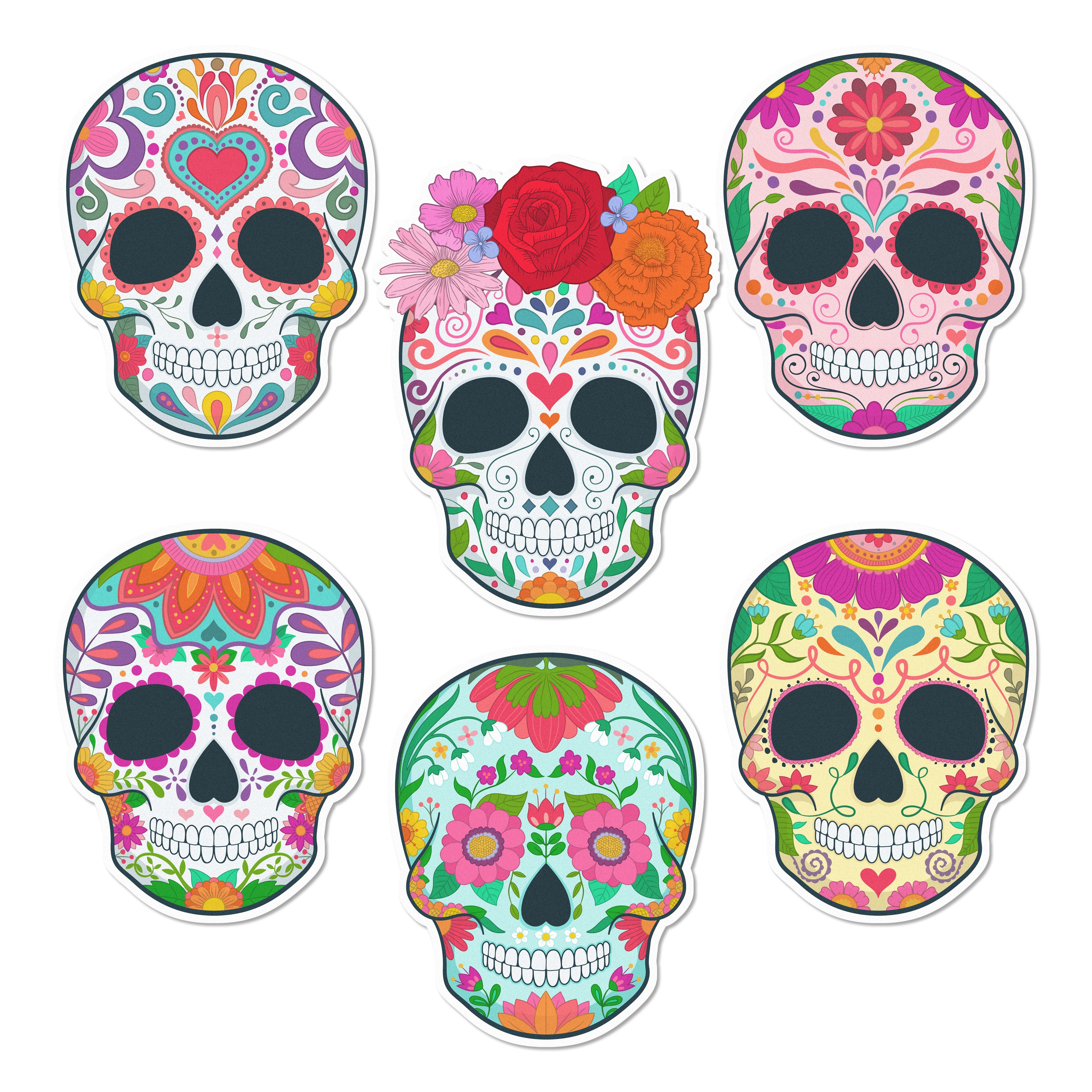 Sugar Skulls Edible Cupcake Toppers Sprinkle Pop sugar-skulls-edible-cupcake-toppers-sprinkle-pop